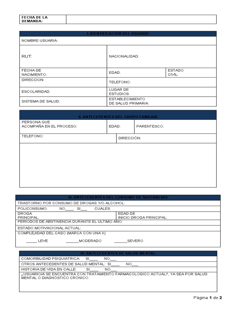Ficha de Demanda Espontanea | PDF