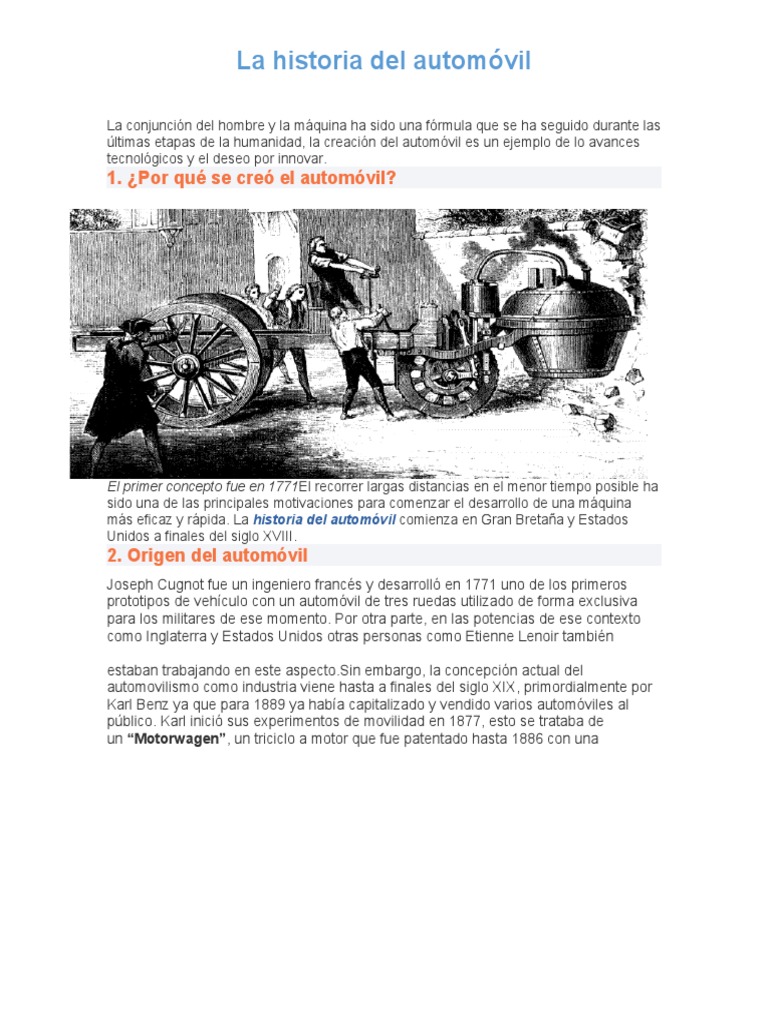 La Historia Del Automóvil | PDF | Coche | Transporte privado