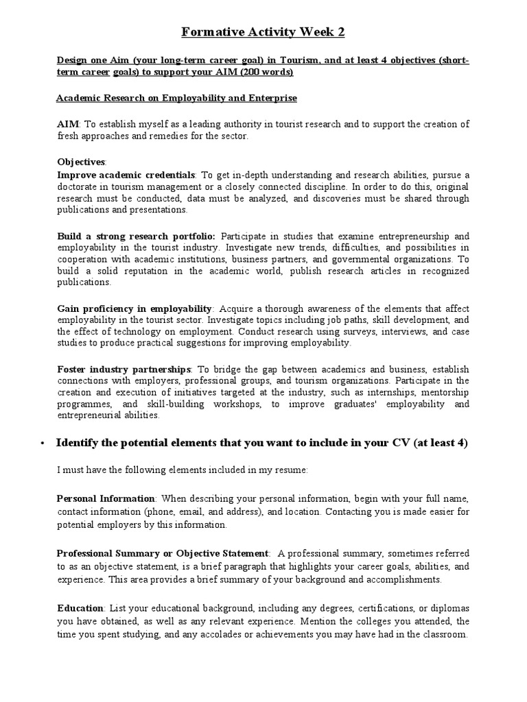 Week 2 Formative Activity | PDF