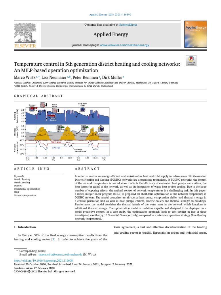 Temperature Control in 5th Generation District Heating and Cooling Network An MILPbased ...