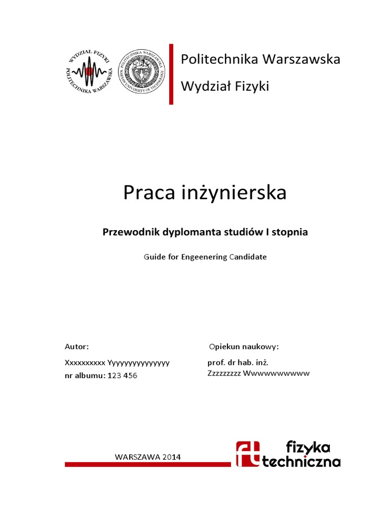 Praca Dyplomowa Przykład - Wzor | PDF