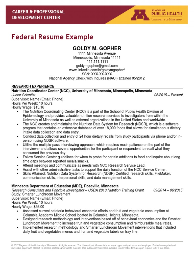 Federal Resume Example | PDF
