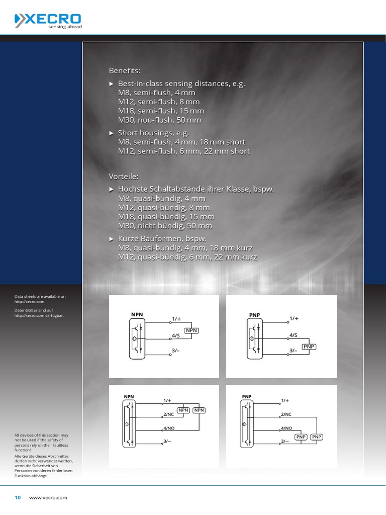 XECRO Inductive Proximity Sensors Guide | PDF