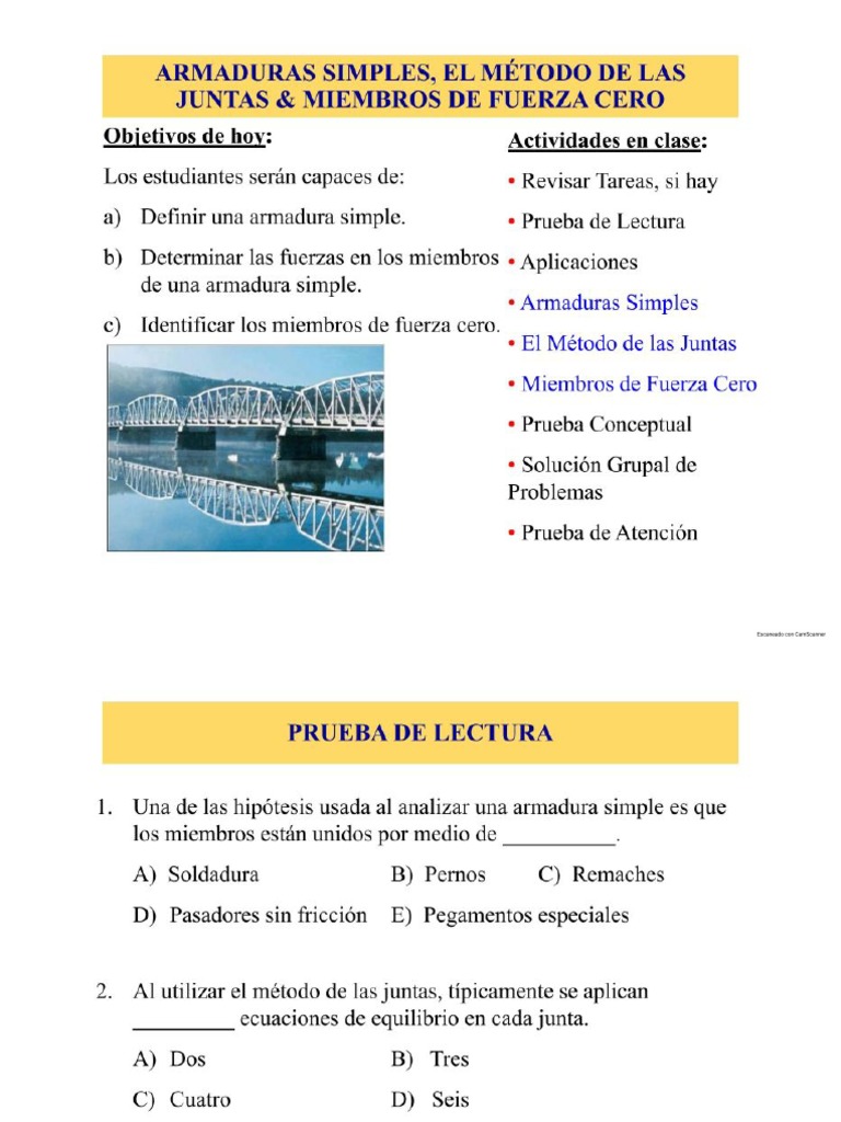 Estática - Armaduras Simples, El Método de Las Juntas y Miembros de ...