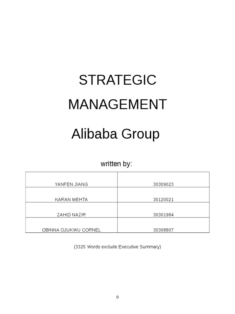 Alibaba Group Strategic Management Group Assignment | PDF | Alibaba Group | E Commerce