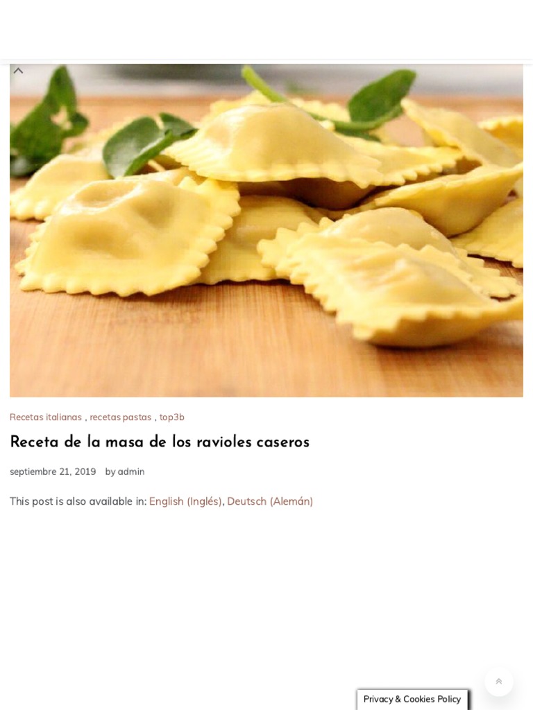 Como Hacer Masa de Raviolis Caseros - Ingredientes y Receta Italiana ...