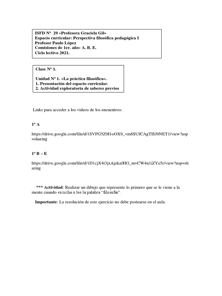 1lopez Paulo Clase n 1 Pfp i Isfd n 29 2021 (1) | PDF