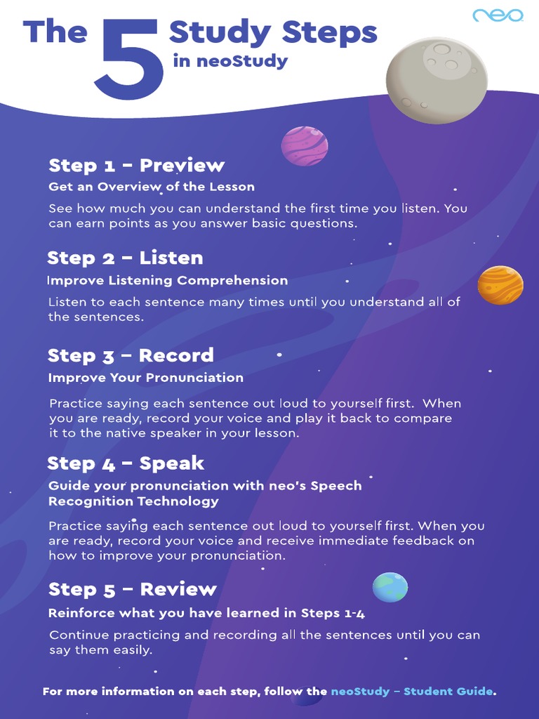 The 5 Study Steps in Neostudy | PDF