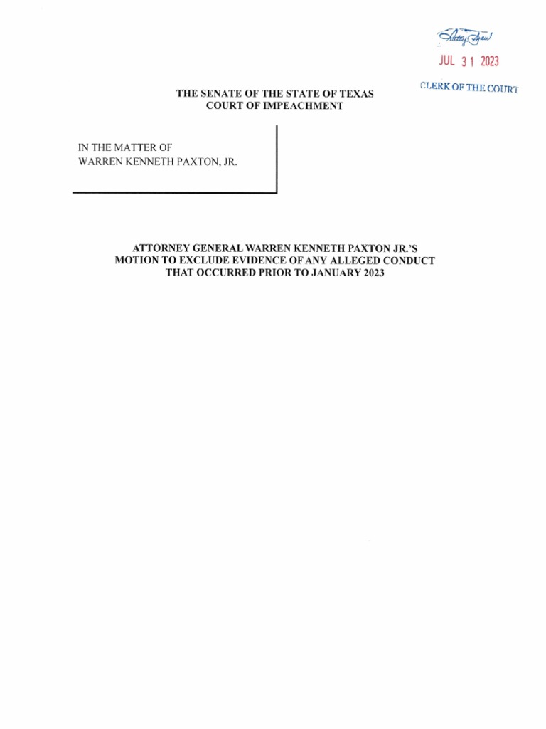 Motion To Exclude Evidence 20230731 | PDF