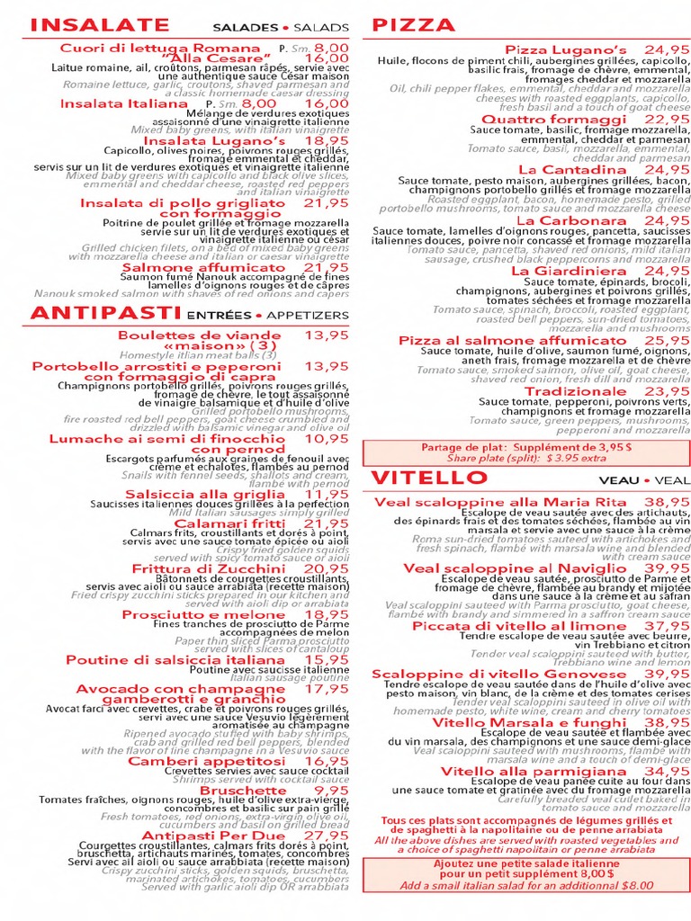 Lugano Restaurant - Menu-En - 249-2022-05-03-32 | PDF