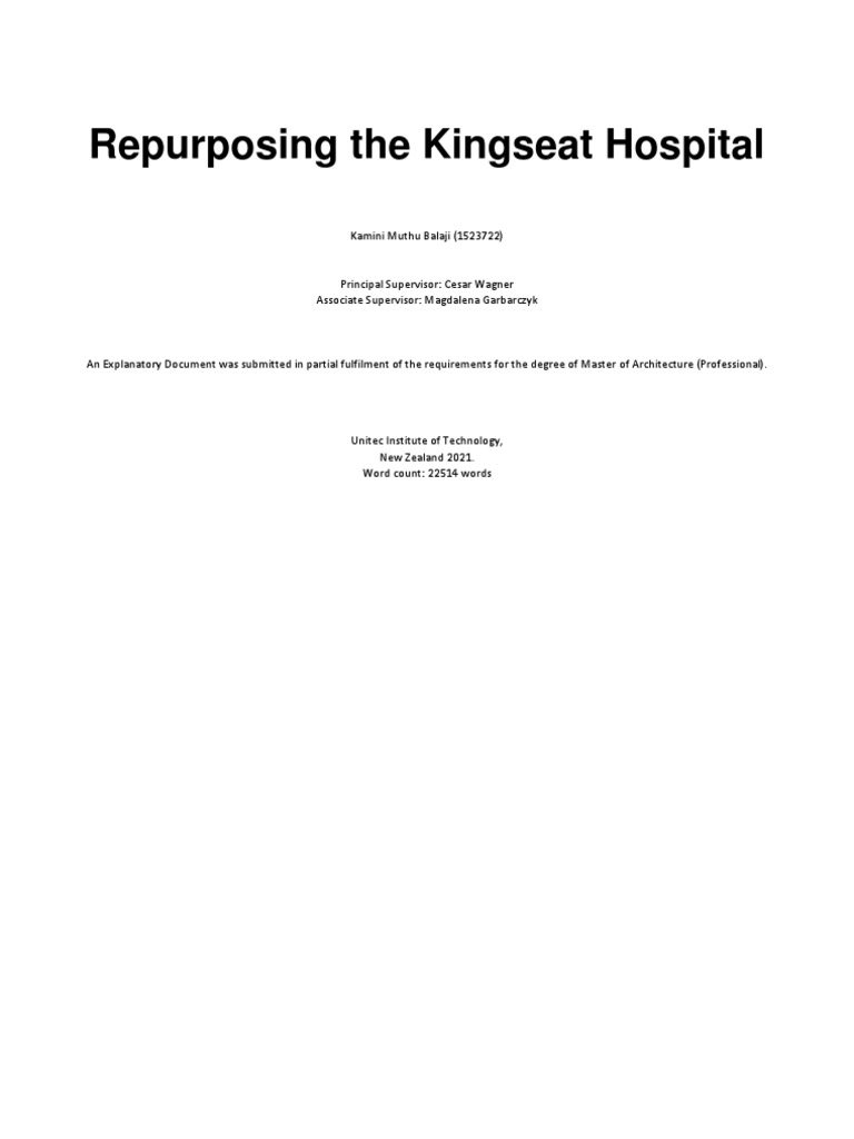 Adaptive Reuse of Kingseat Hospital | PDF | Art Deco | Mixed Use ...