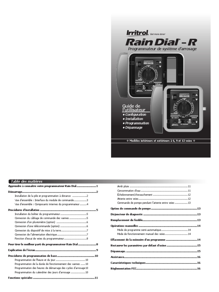 Rain Dial FR | PDF | Interrupteur | Soupape