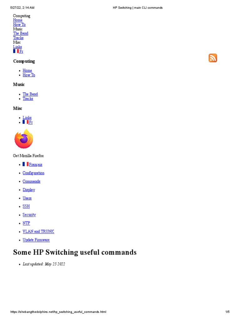 HP Switching - Display-Main CLI Commands | PDF | Secure Shell | Command Line Interface