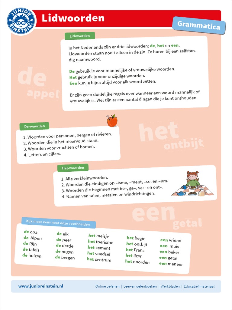 Kaart Lidwoorden | PDF