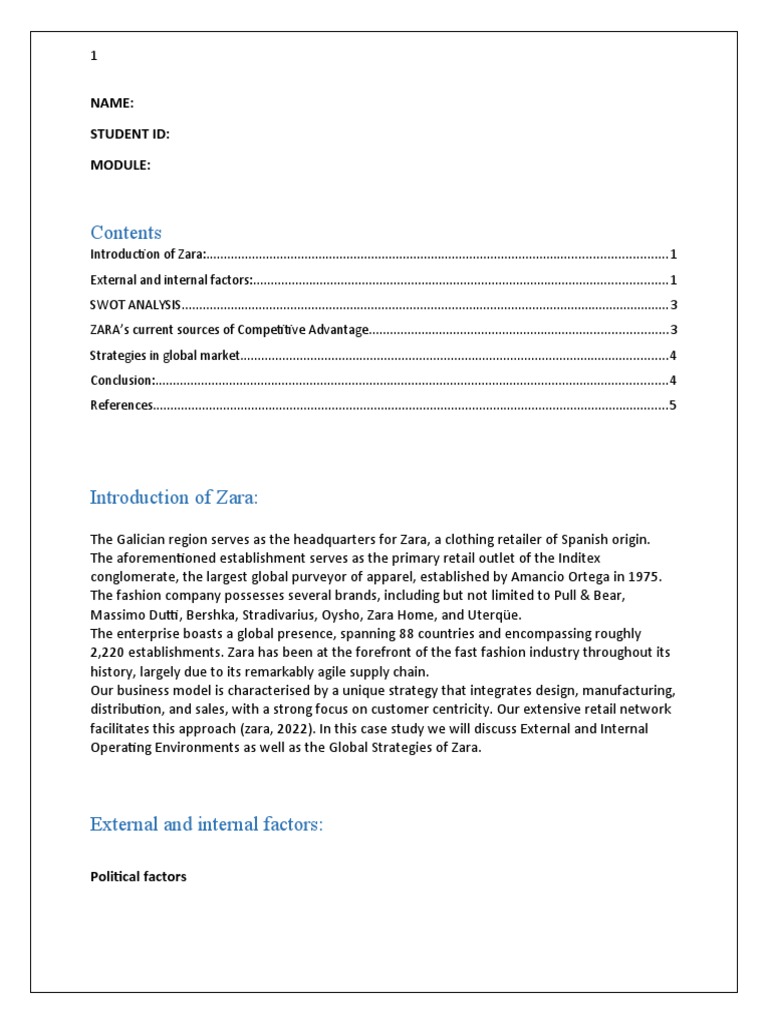 Introduction of Zara | PDF | Market (Economics) | Brand