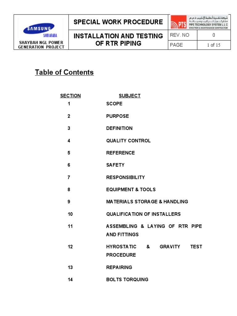 METHOD STATEMENT FOR ADHESIVE BONDED JOINT BONDSTRAND pts scope | PDF ...