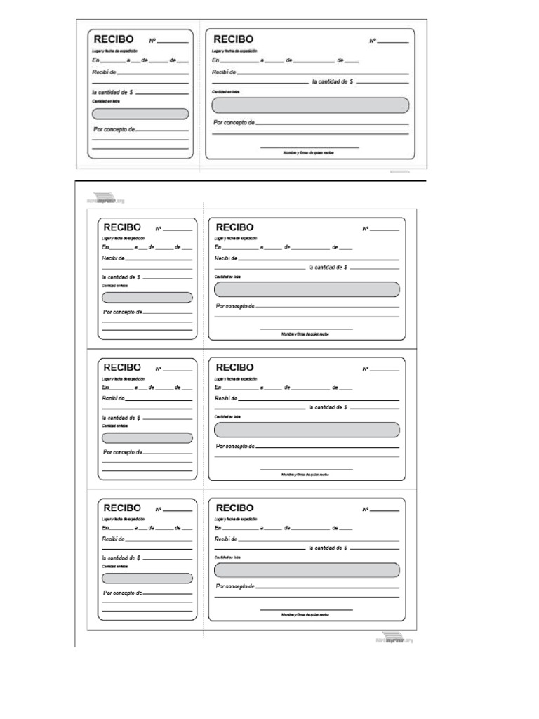 Plantilla de Vale y Recibo | PDF