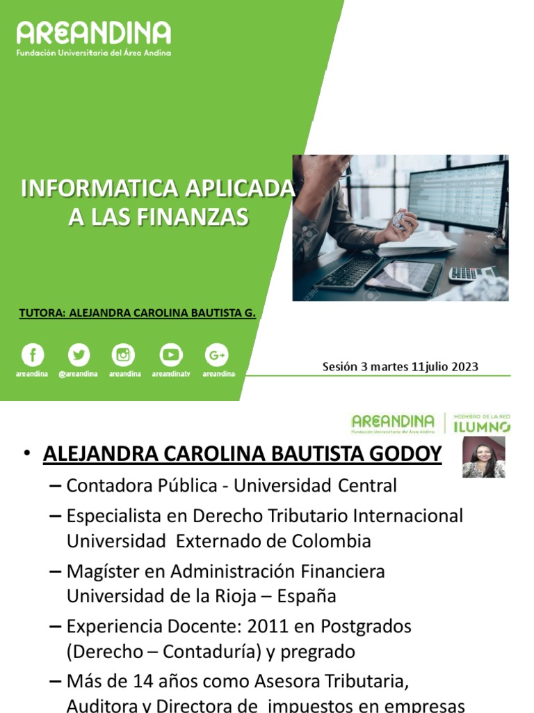 3 Sesion 11 Julio Informatica Aplicada A Las Finanzas-1 | PDF ...