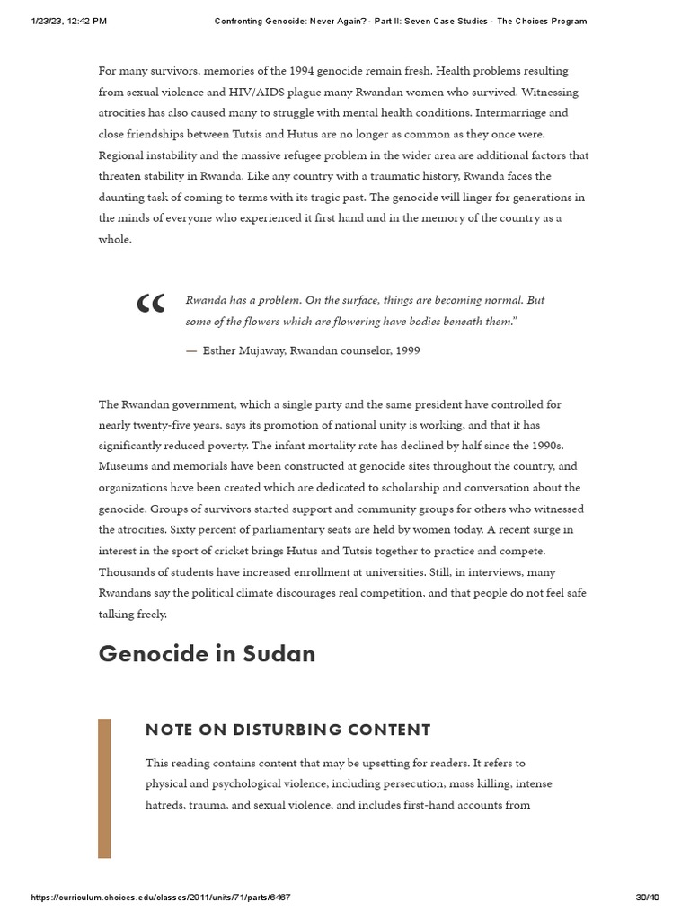 Confronting Genocide - Never Again - Part II - Seven Case Studies - The ...