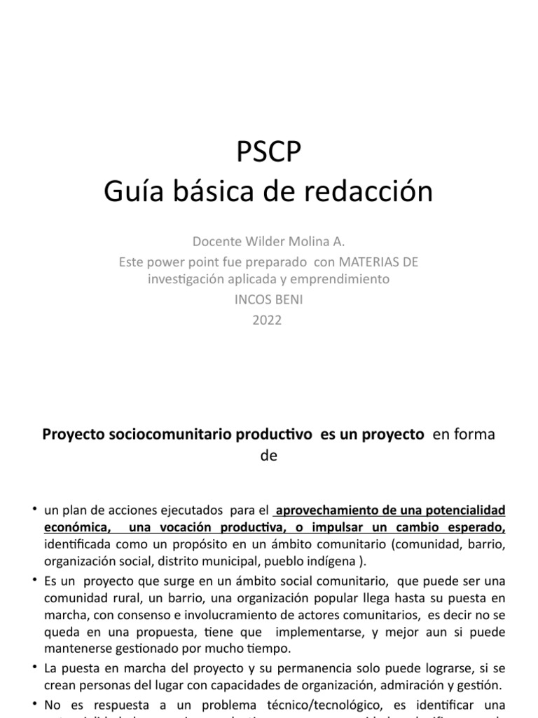 Guia Basica para Elaborar Pscp-1 | PDF | Presupuesto | Comunidad