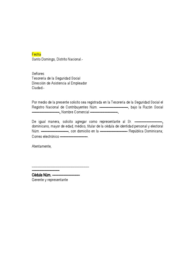 Modelo Solicitud de Cuenta TSS | PDF