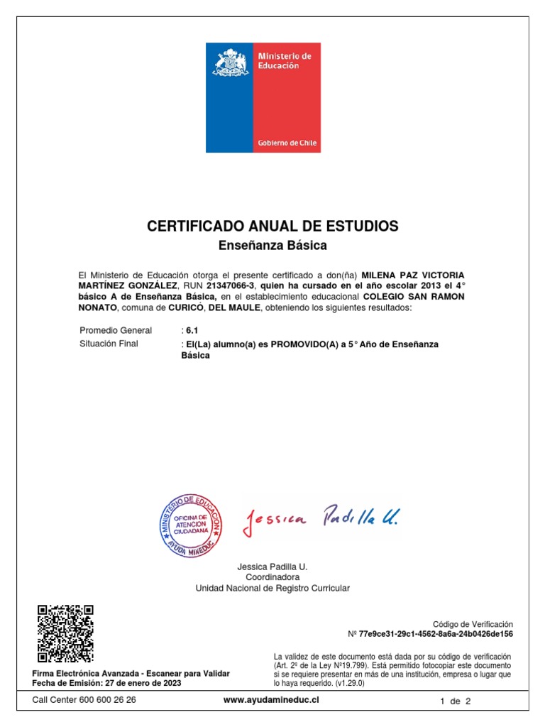 Certificado 4 Basico | PDF | Educación primaria