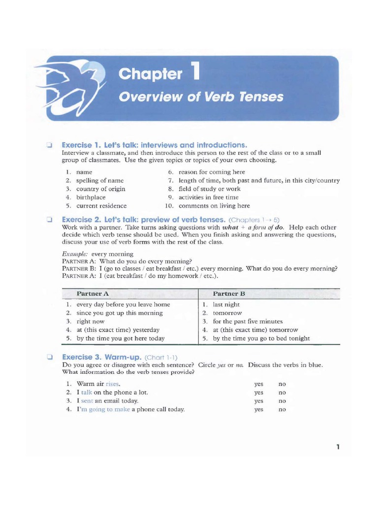 Homework - Overview On Verb Tenses | PDF