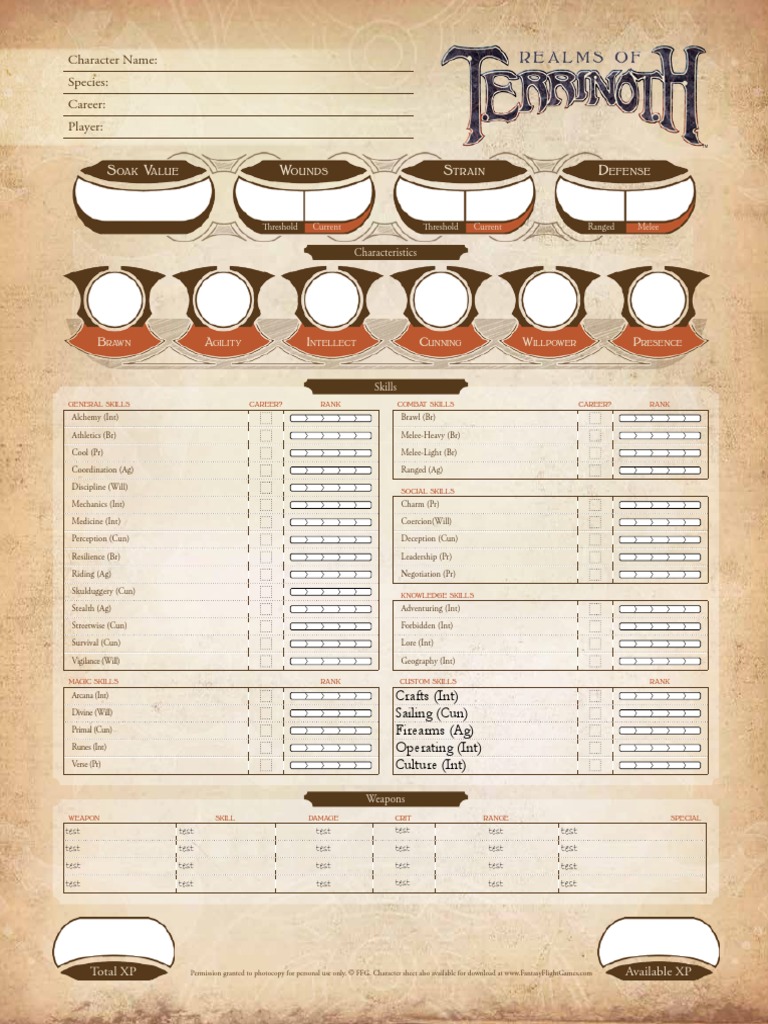 Form Fillable Realms Of Terrinoth Character Sheet - Printable Forms ...