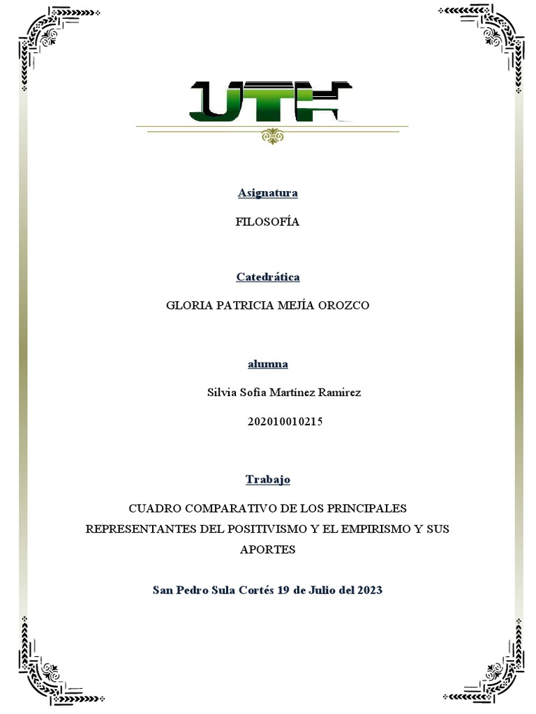 cuadro comparativo del positivismo y el empirismo | PDF | Positivismo ...