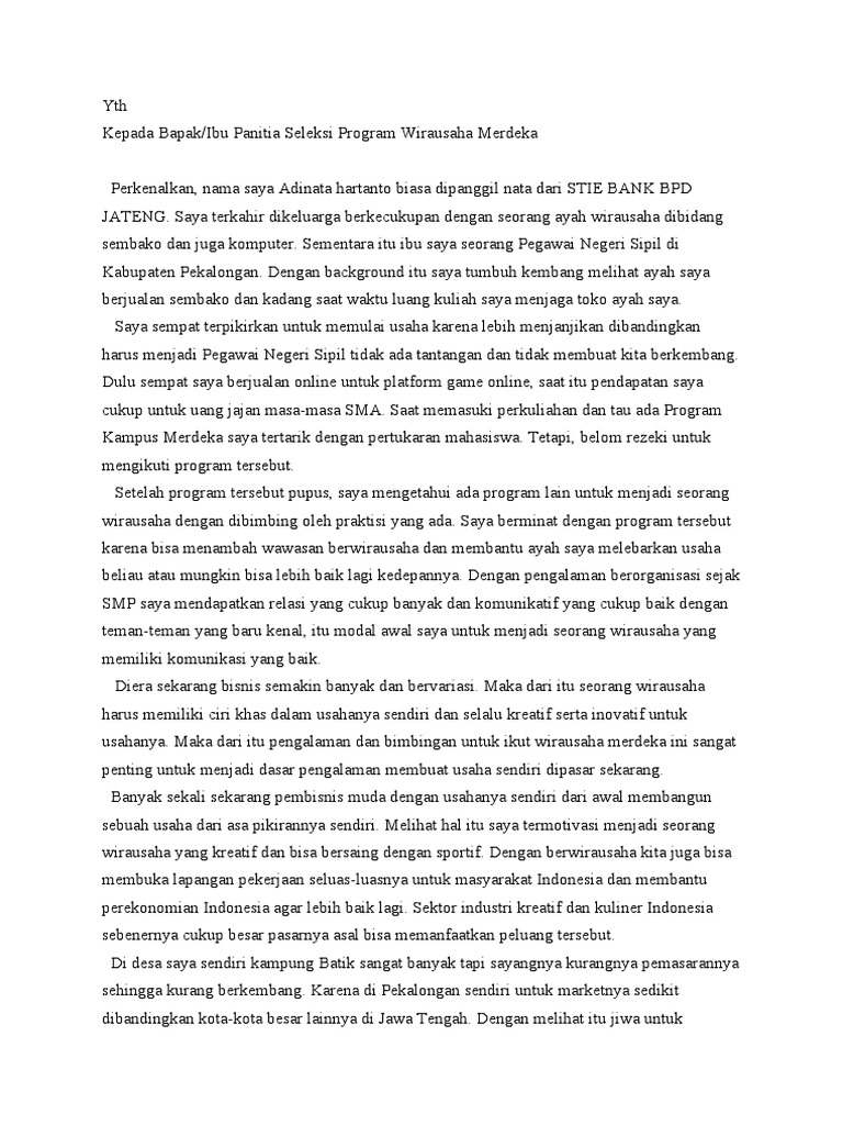 Contoh Teks Motivasi Latter | PDF | Karier & Perkembangan | Bisnis