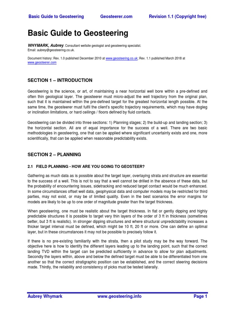 Basic Guide To Geosteering | PDF | Logarithm | Methodology