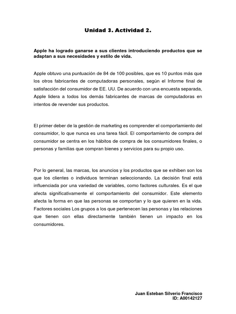 Unidad 3 Actividad 2 Mercadotecnia Pdf