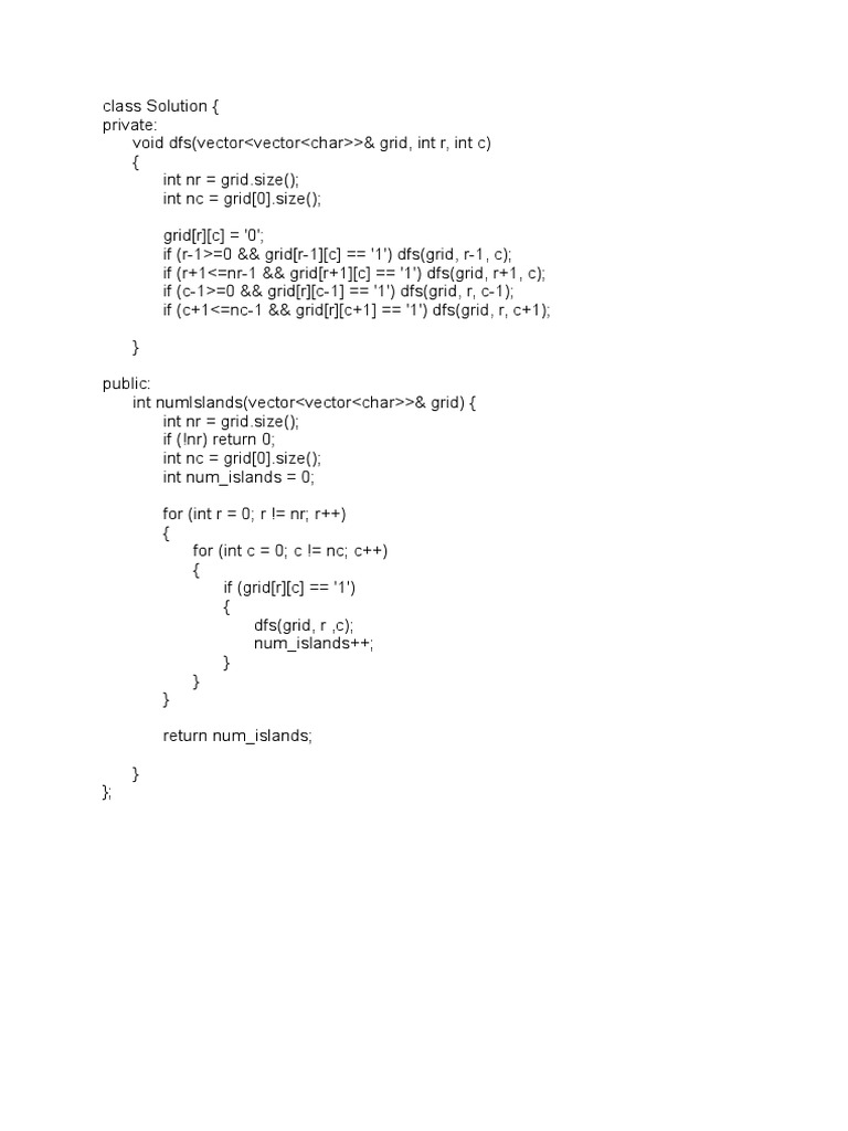 Count Islands in Grid Using DFS | PDF