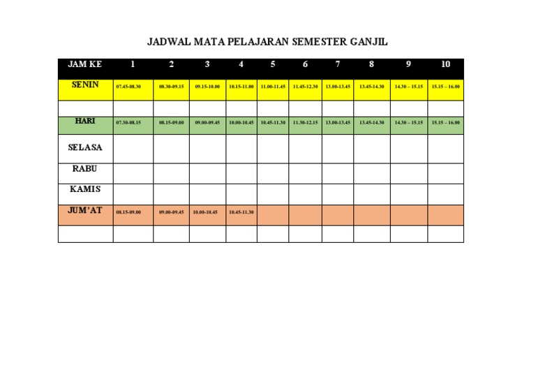 2023 Jadwal Mengajar | PDF