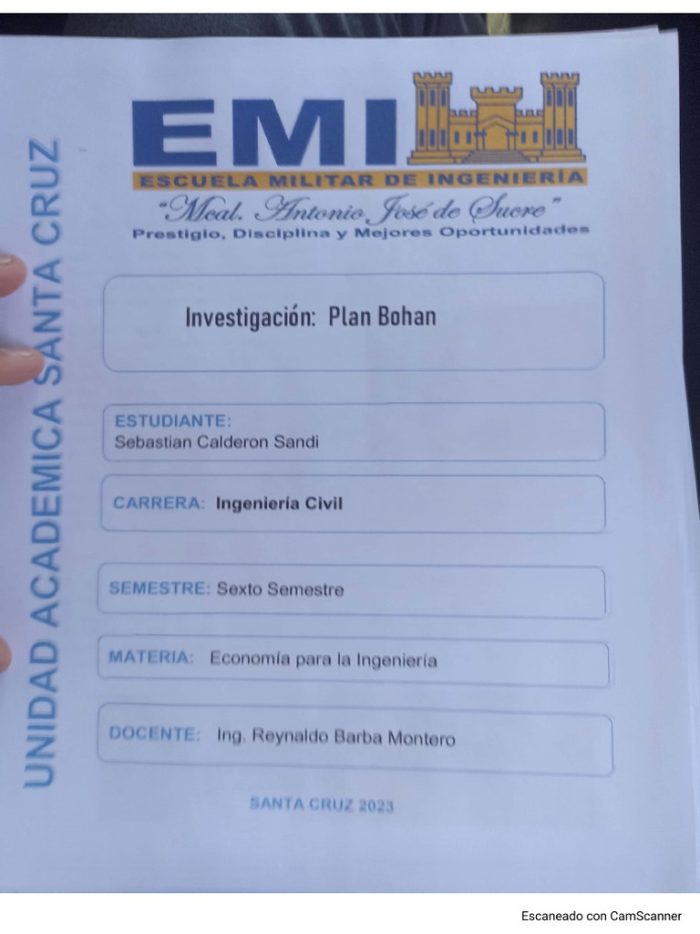 Plan Bohan Sebastian Calderon Sandi | PDF