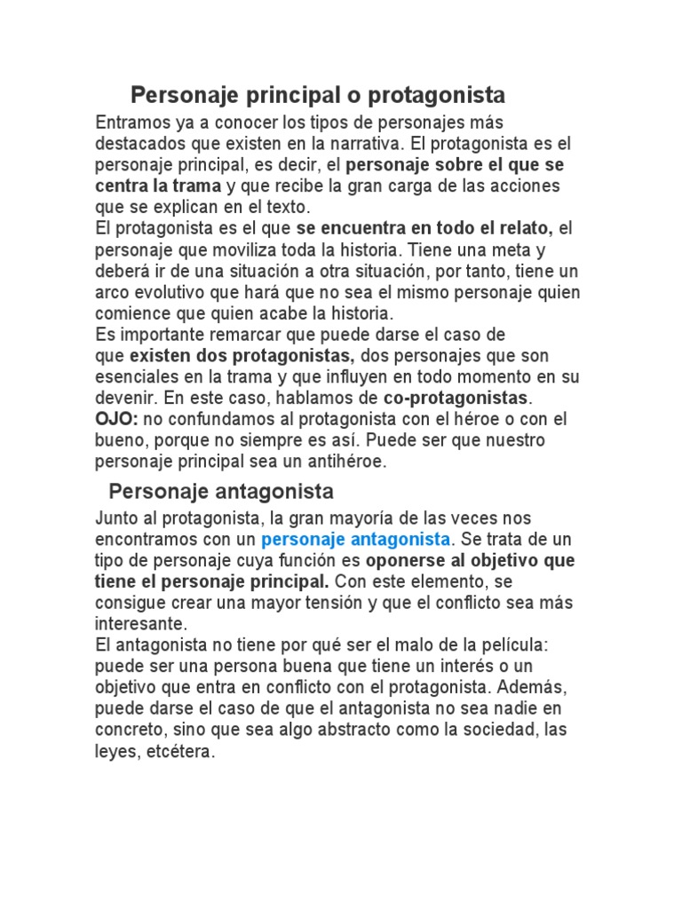 Tipos de Personajes | PDF