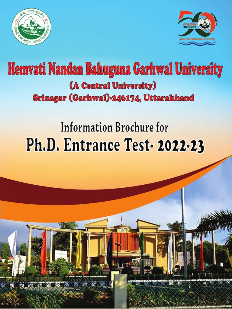 Information Brochure Ph.D. Entrance Exam 2022-23 - 0 | PDF | University And College Admission ...