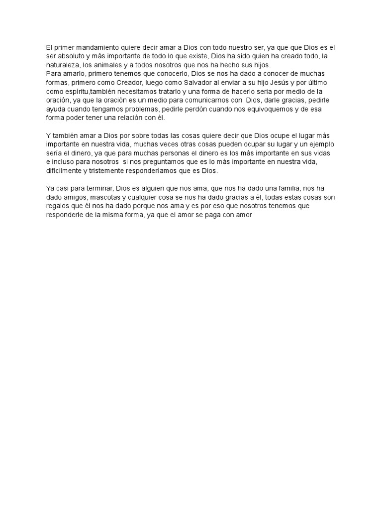 El Primer Mandamiento | PDF