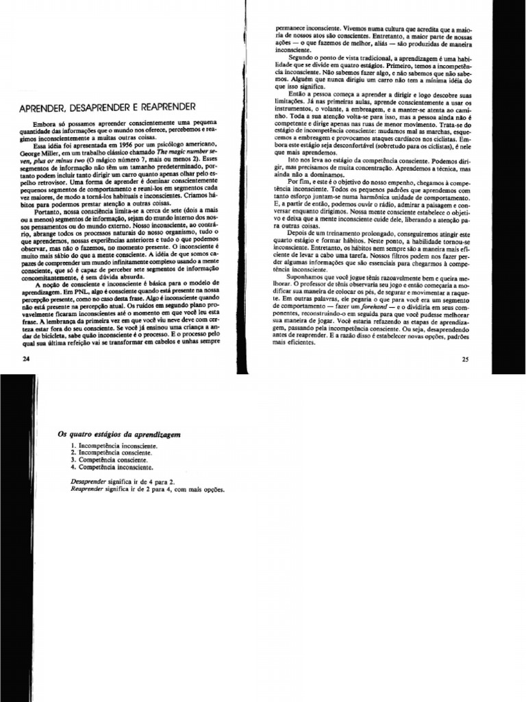 PNL - Aprender, Desaprender e Reaprender | PDF