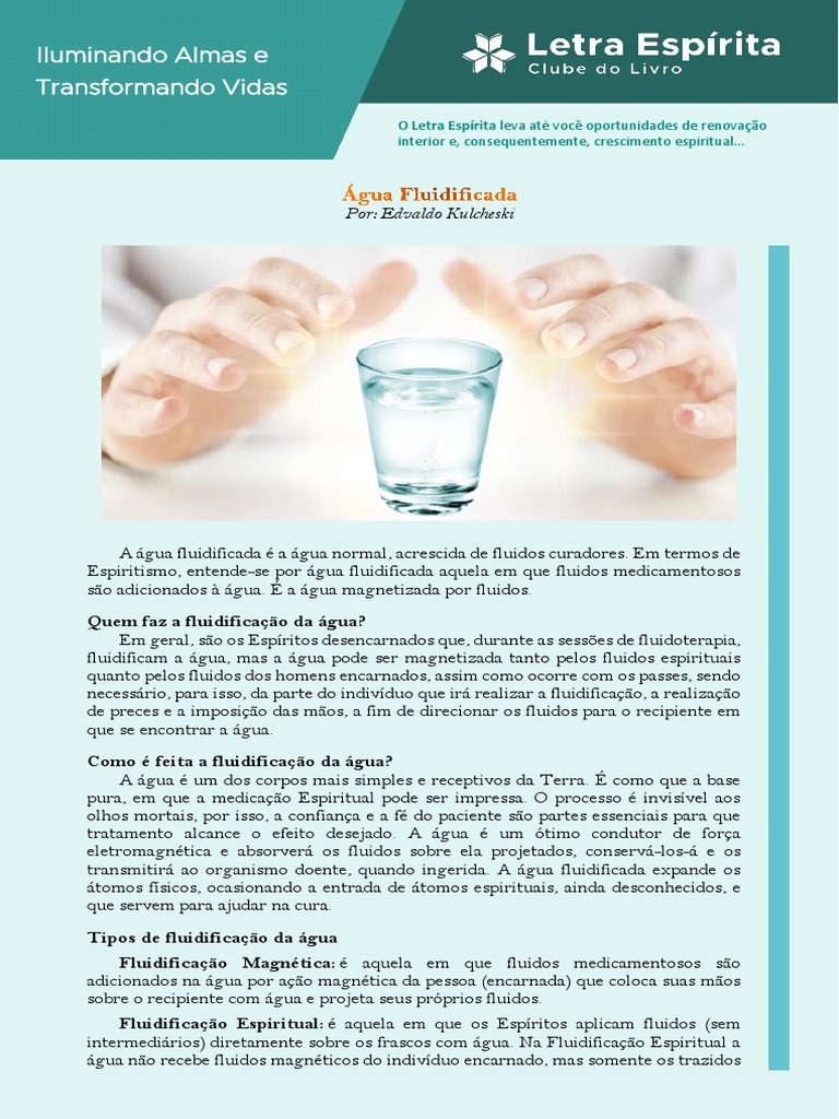 Água Fluidificada | PDF | Membrana celular | Célula (Biologia)