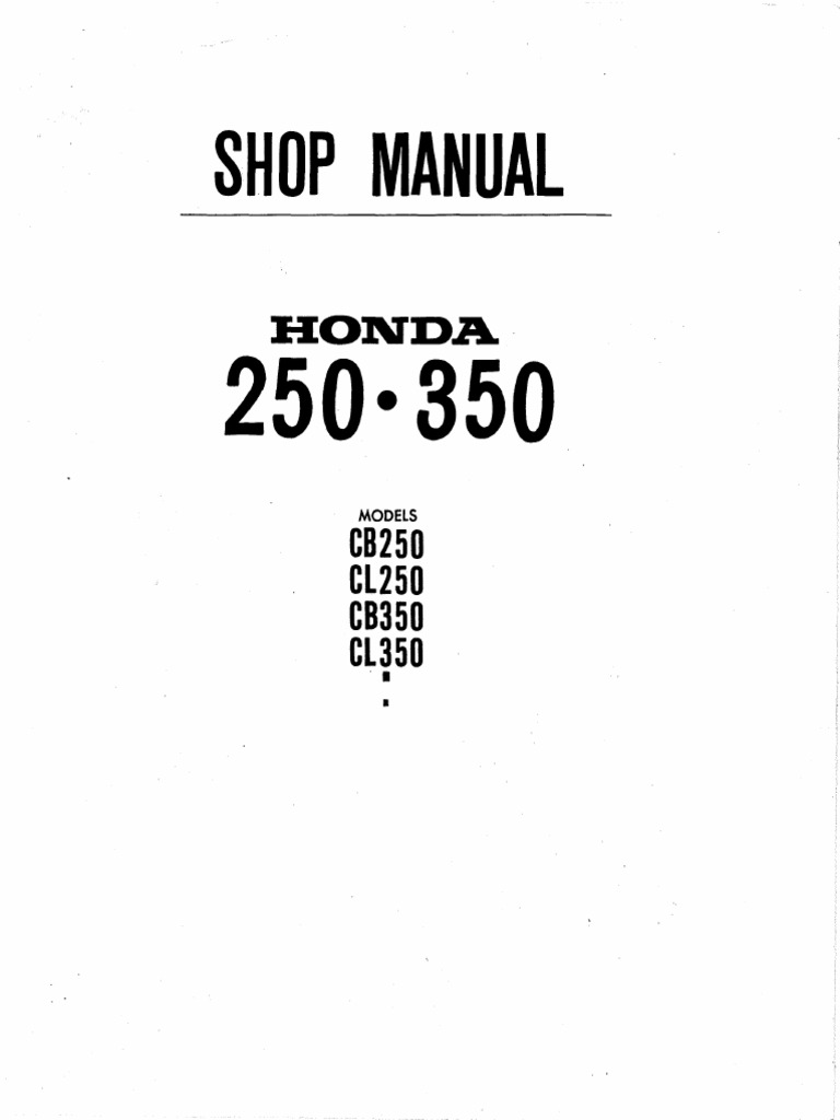 Honda CB250 CL250 CB350 and CL350 Workshop Manual | PDF