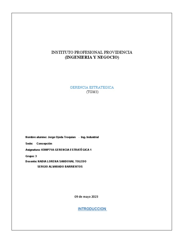 TGM3 - Gerencia Estratégica | PDF