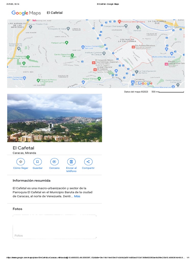 El Cafetal - Google Maps | PDF