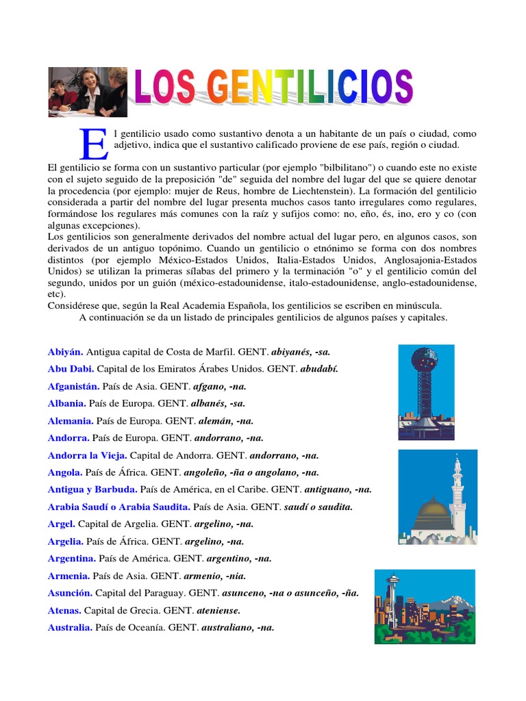 Los Gentilicios | PDF