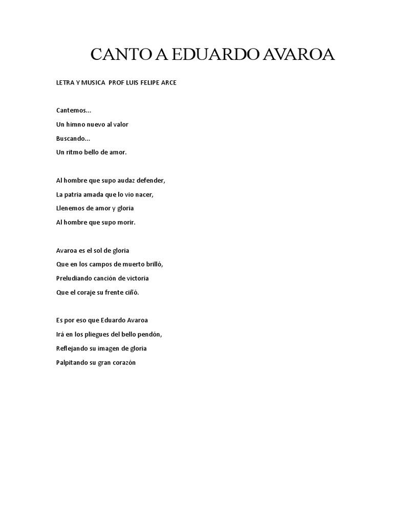Canto a Eduardo Avaroa | PDF