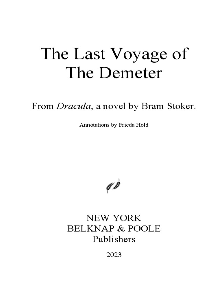 Paperback Demeter | PDF | Dracula