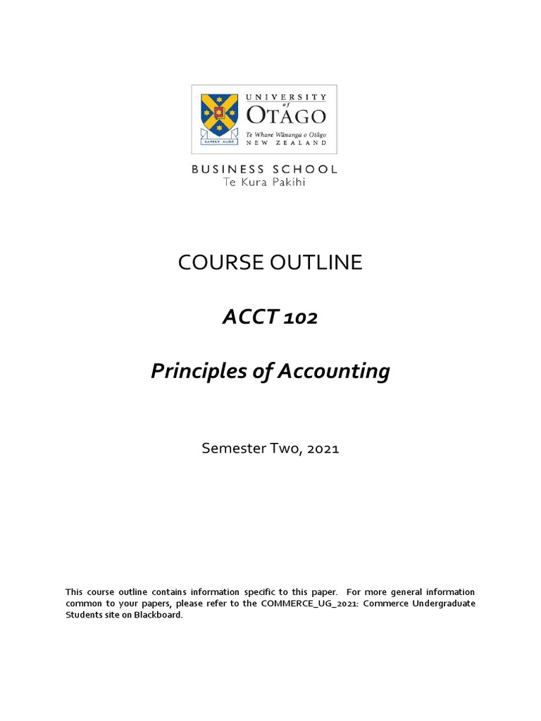 ACCT102 Course Outline | PDF