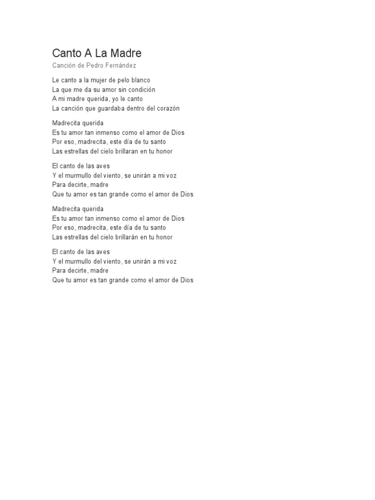 Canto A La Madre Pdf