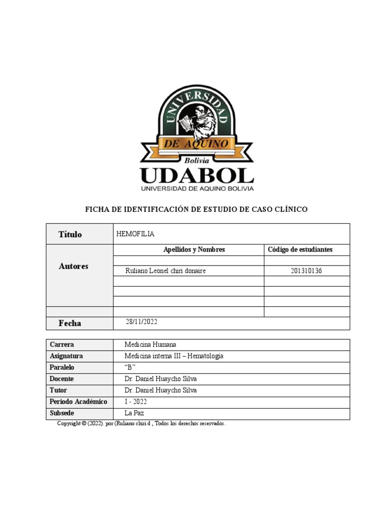 Trabajo Apa de Hematología - 065400 | PDF | Salud y bienestar