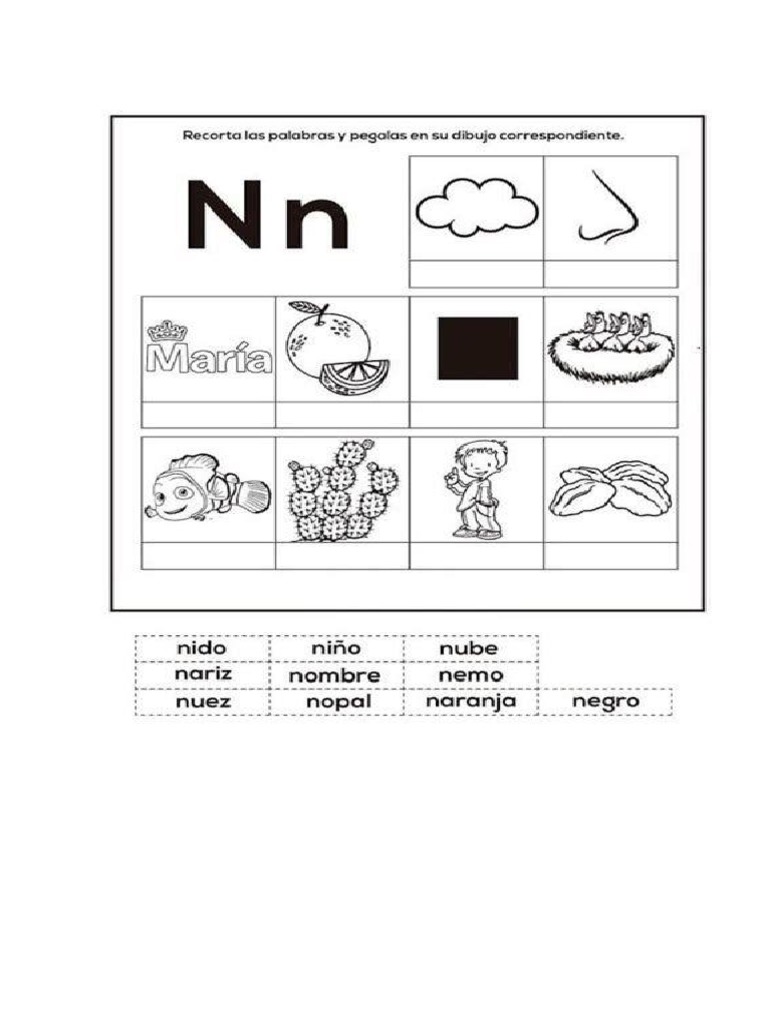 Repaso Letra N | PDF